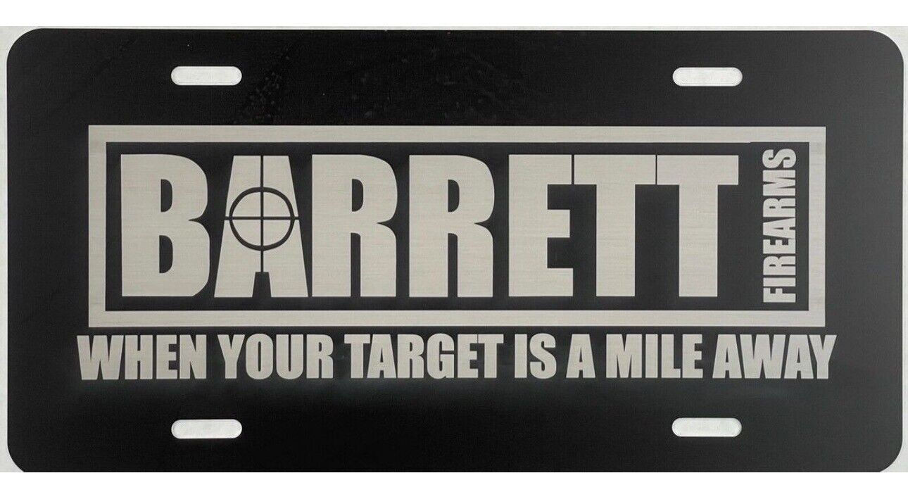 NEW Barrett Firearms logo Laser Engraved License Plate Car Tag Gift ...