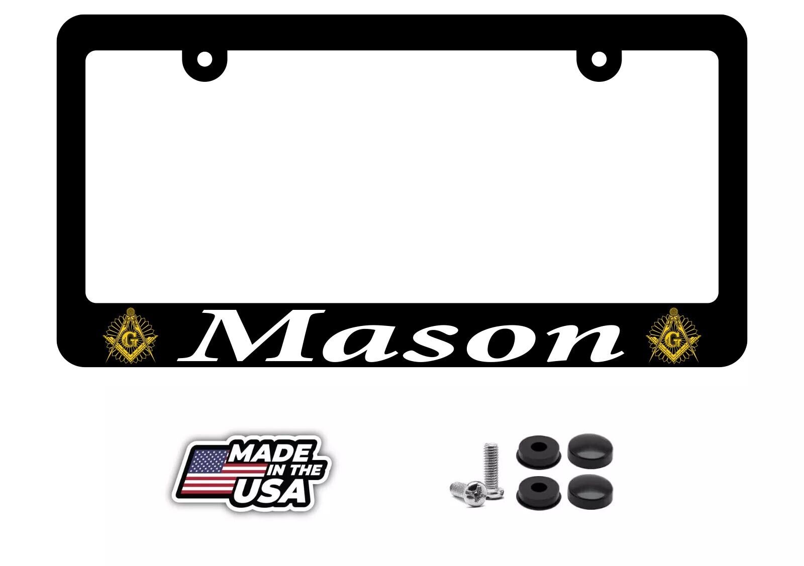 Freemason Mason Masonic Blue Bronze Art V01 Slim License Plate Frame
