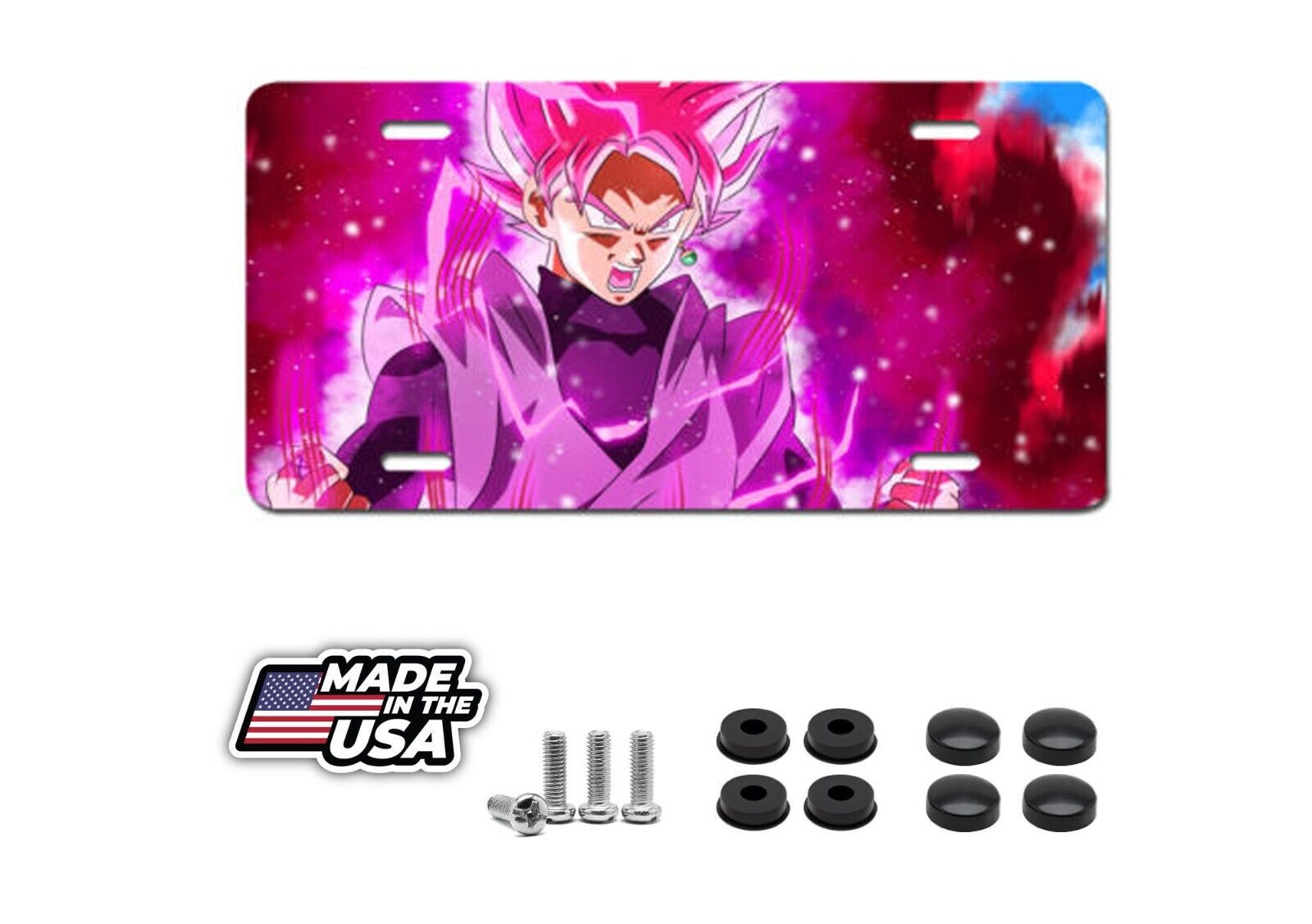 Dragon Ball Goku Black Pink Anime Manga License Plate Auto Truck Car ...