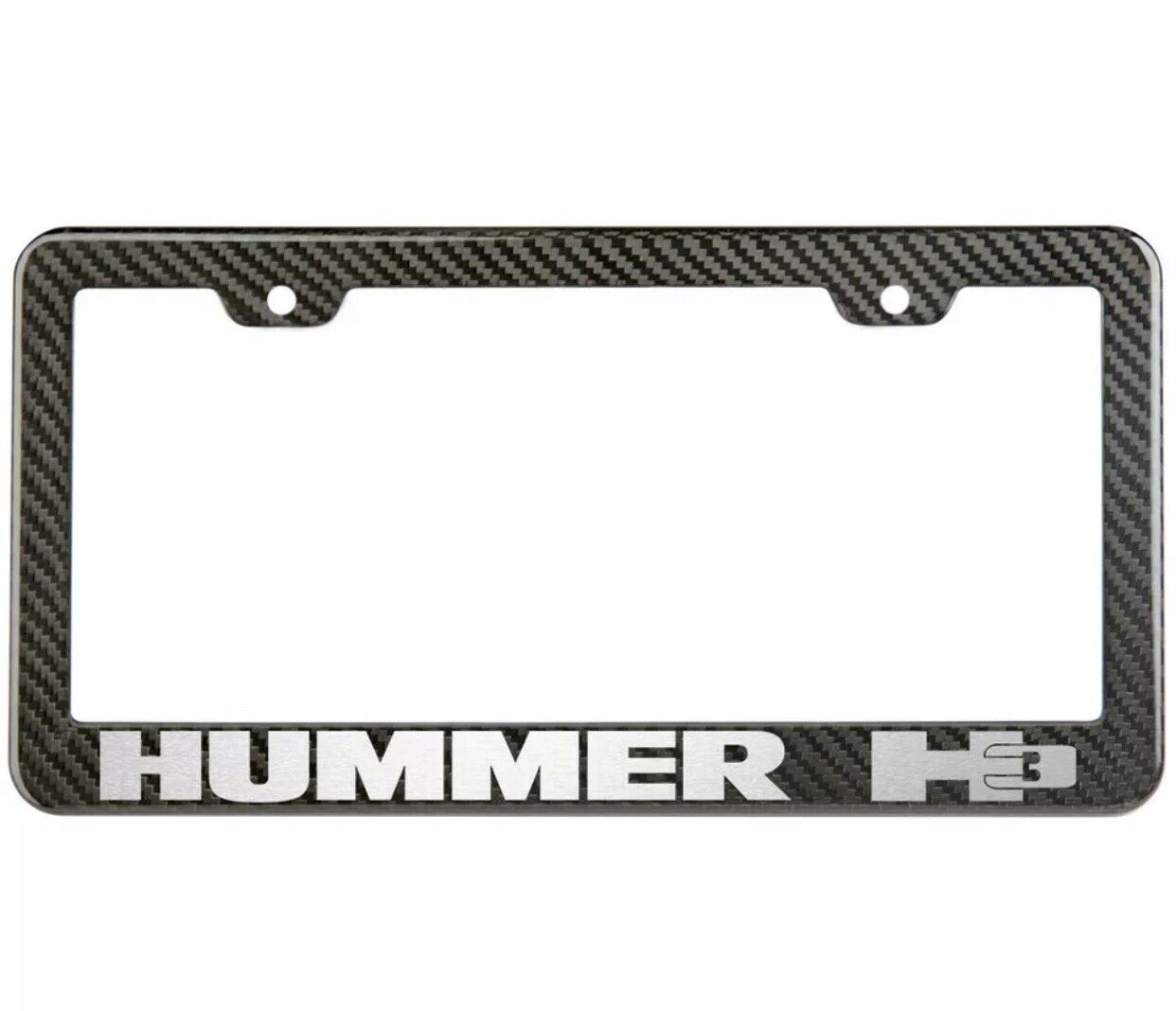 Hummer H3 license plate frame carbon fiber look style glossy plastic ...