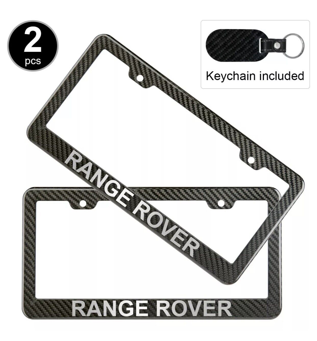 2pcs set Range Rover license plate frame carbon fiber look style ...