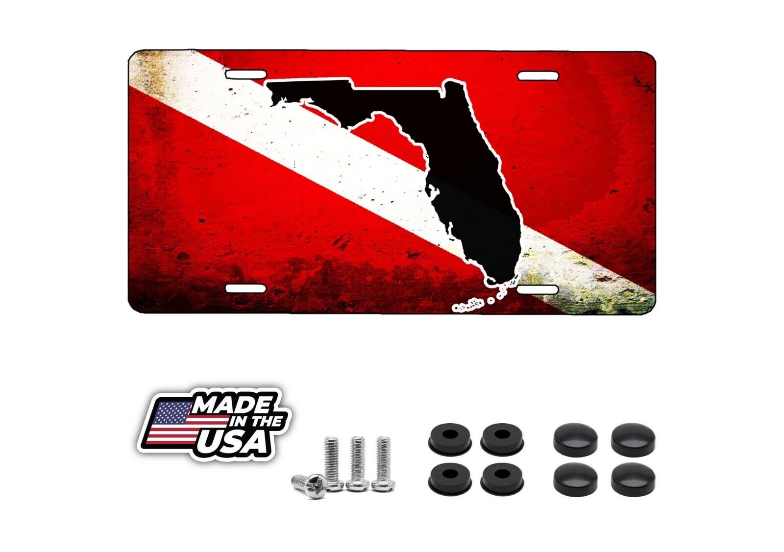 New Custom Scuba Diver Down Flag Florida Vanity License Plate Tag ...