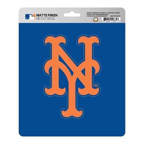 MLB New York Mets Decal Matte 5"X6.25" Auto Boat Cooler Luggage ...