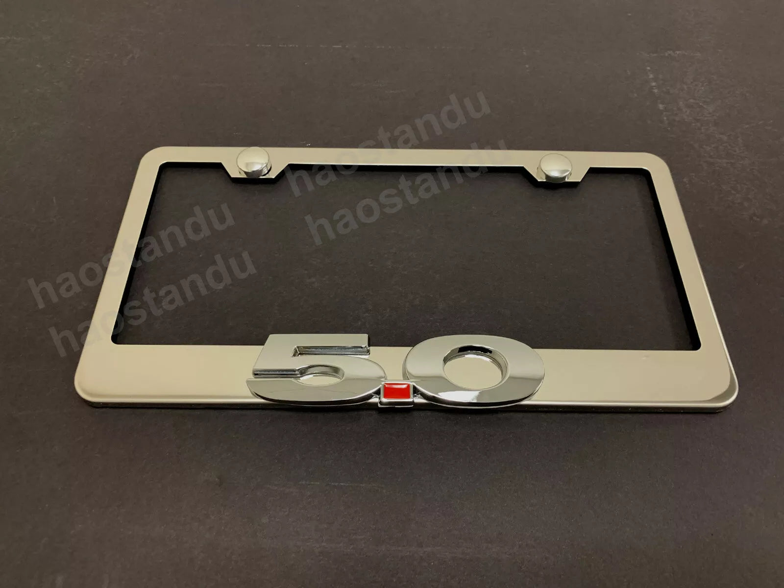 1x "5.0" For Mustang GT 3D Emblem STAINLESS STEEL License Plate Frame ...
