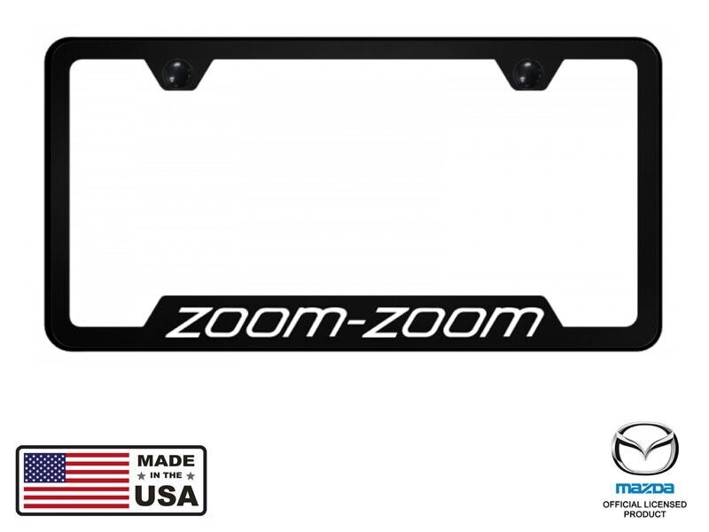 Mazda Zoom-Zoom Black Stainless Steel 50 States License Plate Frame