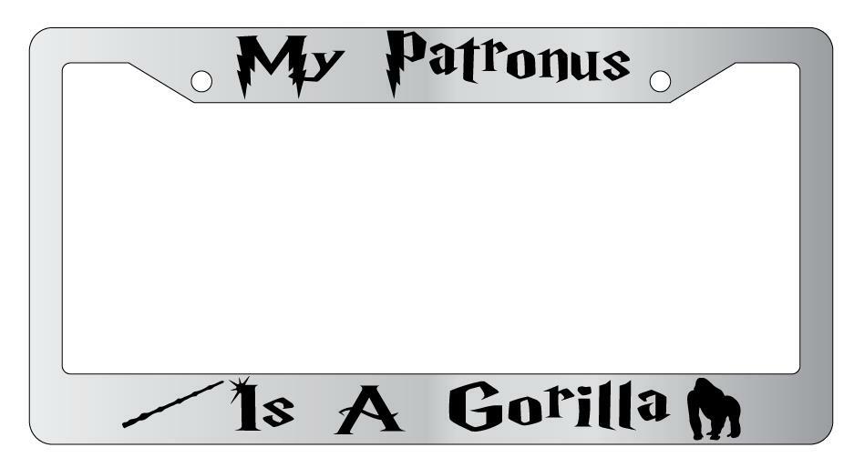 My Patronus Is A Gorilla Chrome METAL License Plate Frame For Harry ...