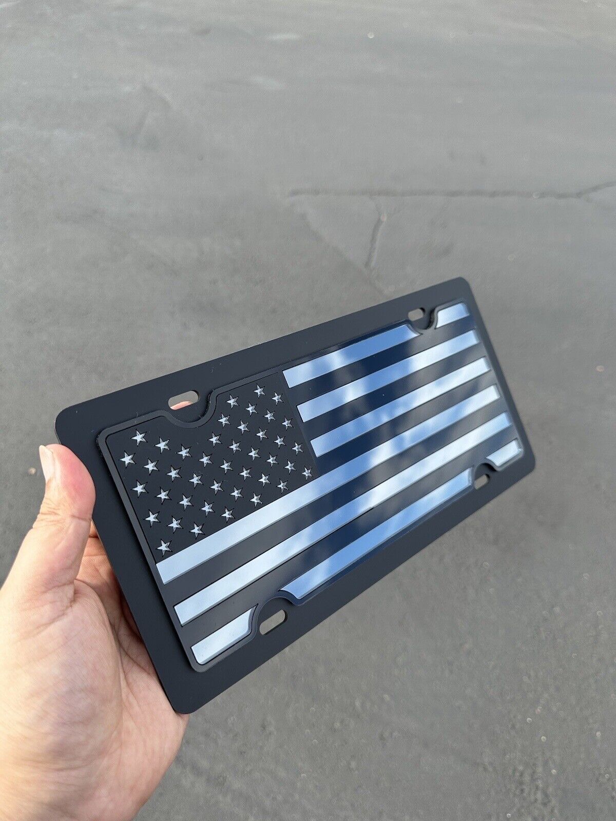 American Flag Steel Premium License Plate Tactical Black Ops Grey ...