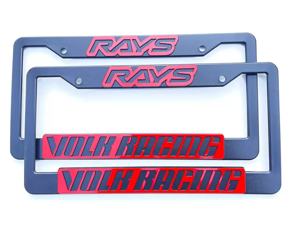2 X Rays Volk Racing License Plate Frame Red TE37SL CE28SL Including ...