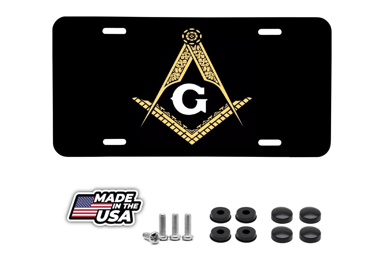 MASONIC FREEMASON METAL NOVELTY LICENSE PLATE TAG FOR CARS MASON LOGO ...