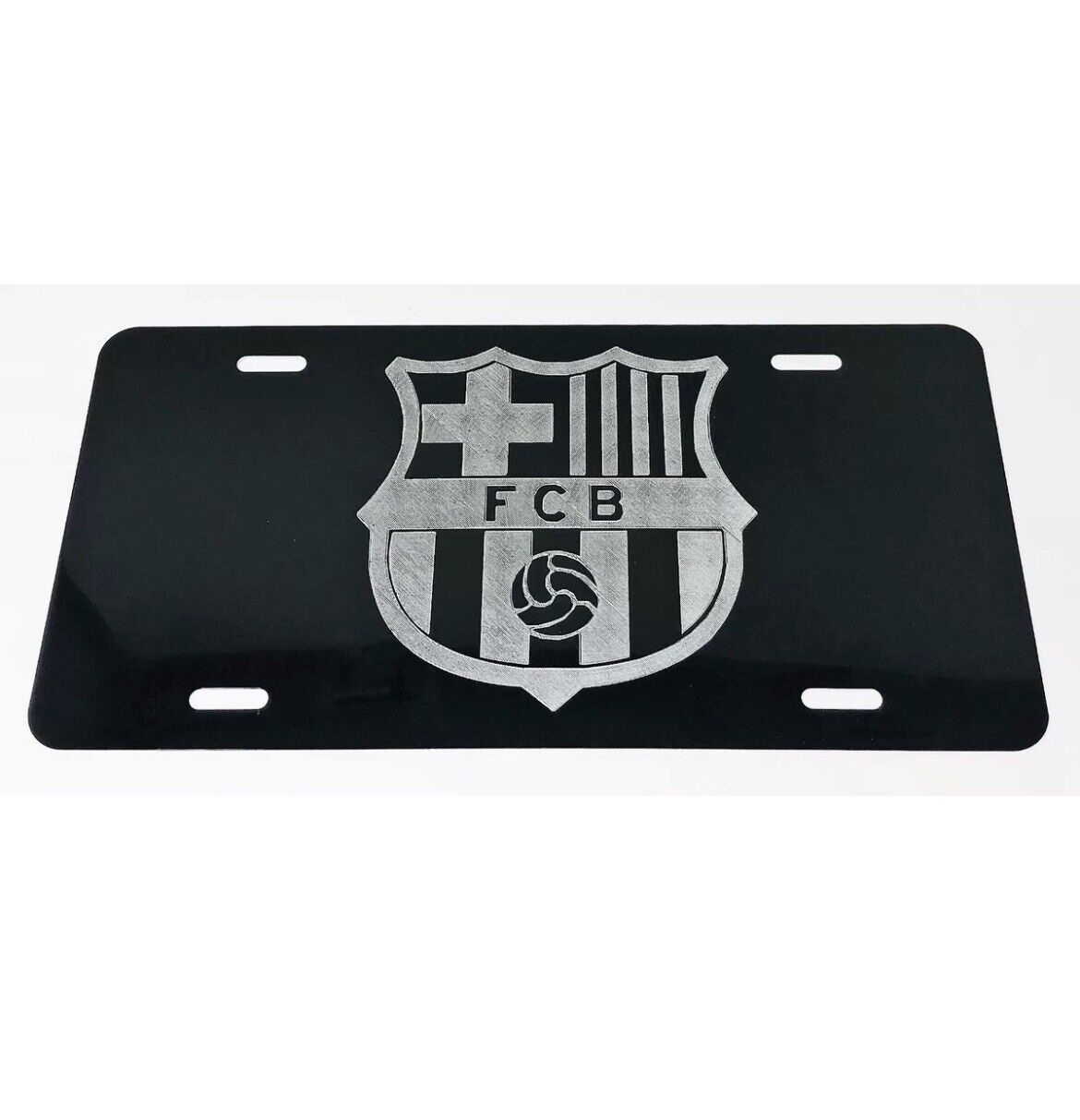 FCB Shield LOGO Car Tag Diamond Etched on Aluminum License Plate ...