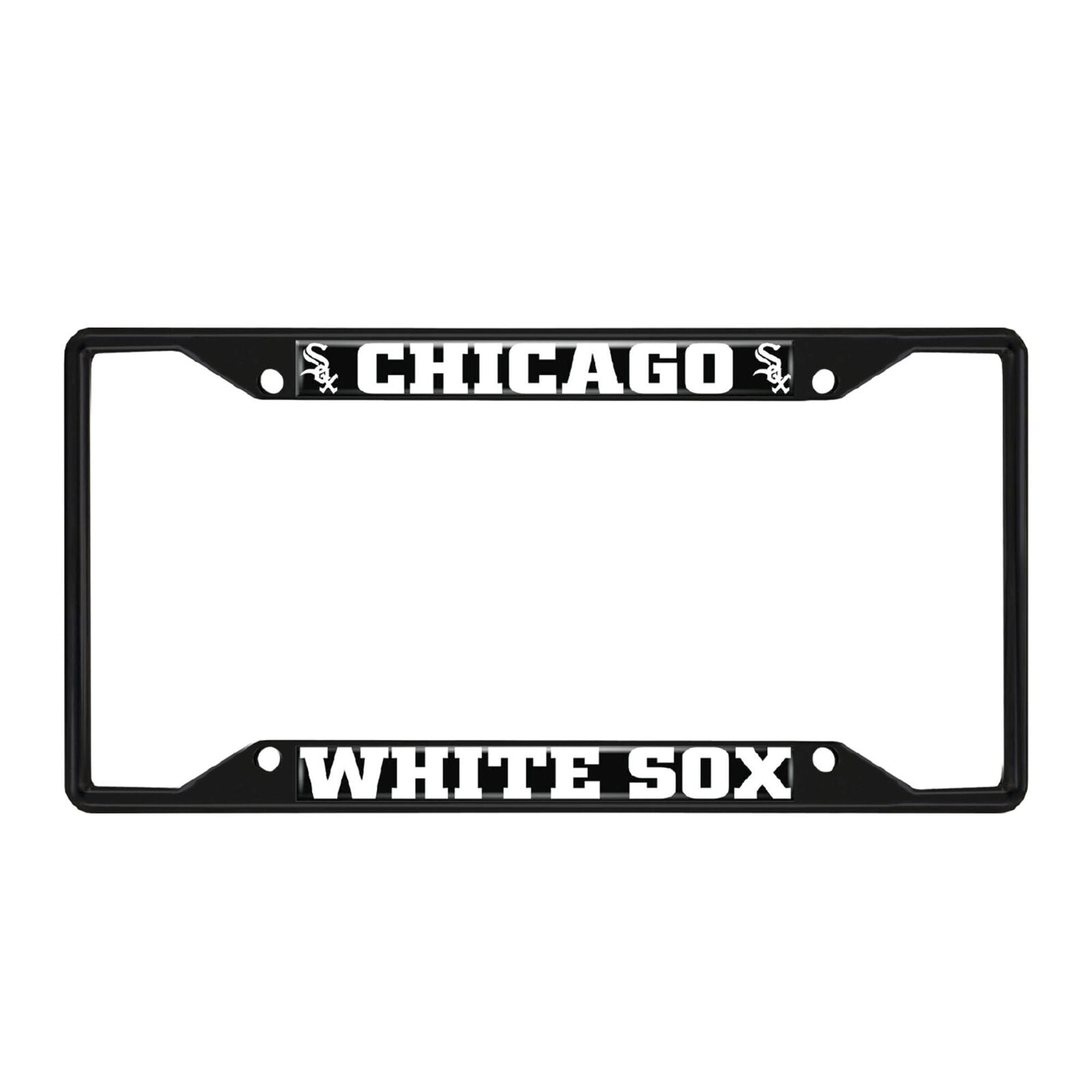 MLB Chicago White Sox Black Metal License Plate Frame