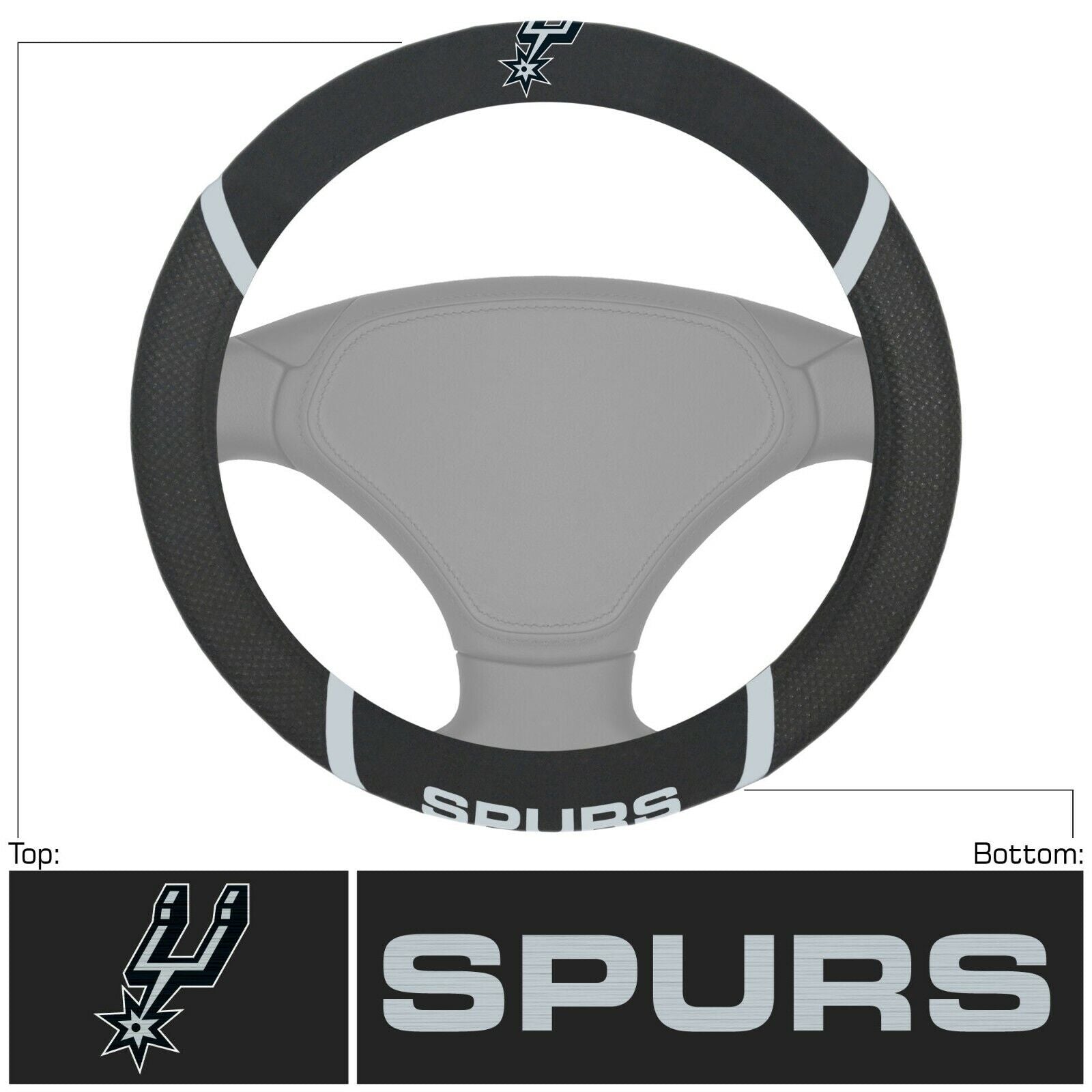 NBA San Antonio Spurs Embroidered Steering Wheel Cover – License Plate ...
