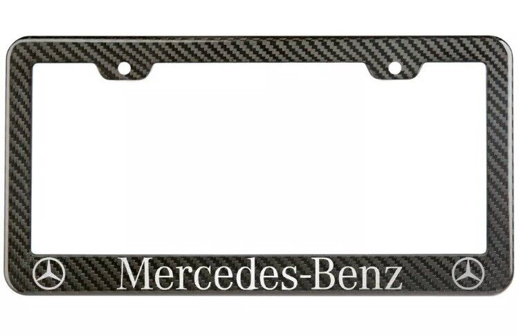 Mercedes Benz license plate frame carbon fiber look style glossy ...