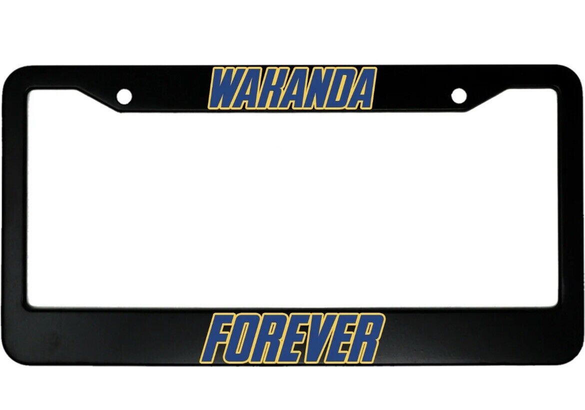 Wakanda Forever Black Panther Aluminum Car License Plate Frame