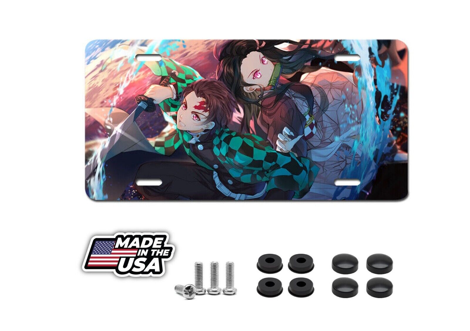 Demon Slayer Nezuko Tanjiro Anime License Plate Auto Truck Car Tag ...