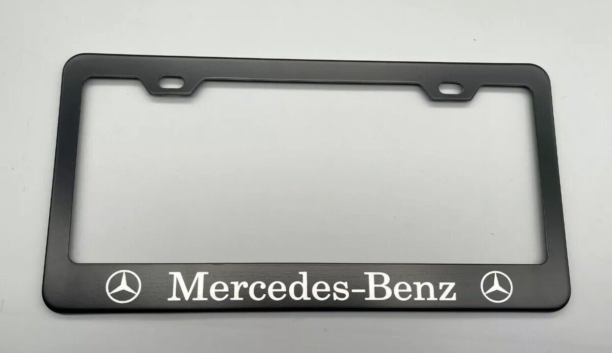 Mercedes Benz Laser Engraved Stainless Steel Black LICENSE PLATE FRAME ...