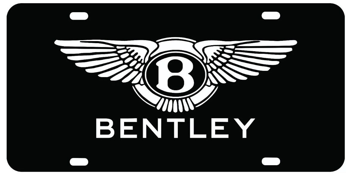 "BENTLEY" Bentley Logo with Text License Plate Tag – License Plate Frame