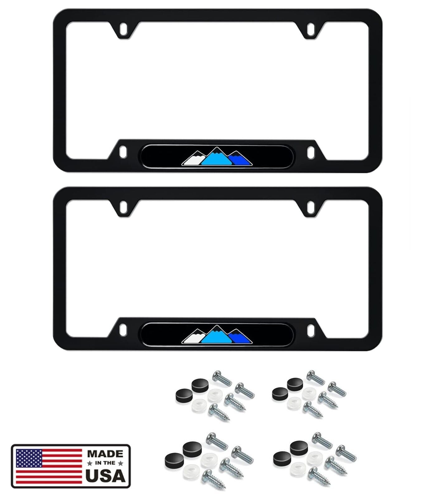 2 Toyota retro Mountain TRD tri color Stainless Steel license plate ...