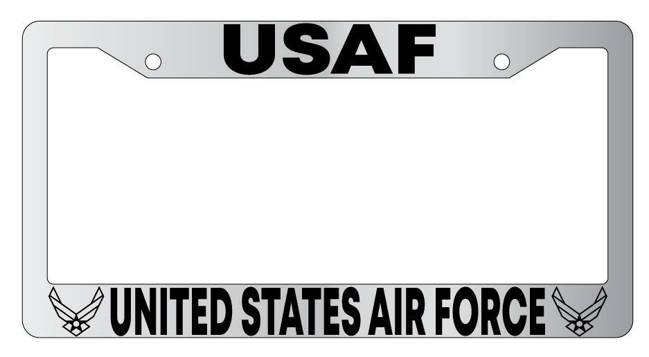 USAF United States Air Force Chrome METAL License Plate Frame Mod ...