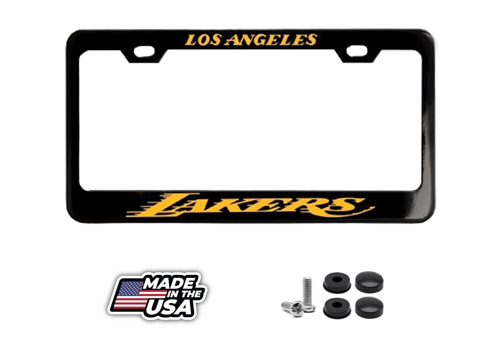 Los Angeles Lakers Black License Plate Frame Yellow Made of Powder ...