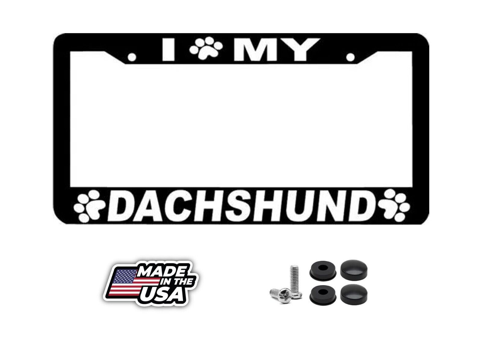 DACHSHUND PAW PRINT DOG License Plate Frame