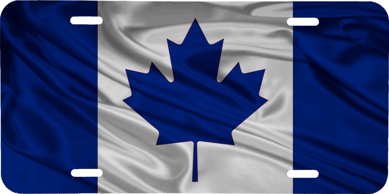 WAVING CANADIAN FLAG BLUE WHITE LEAF VEHICLE LICENSE PLATE AUTO CAR ...