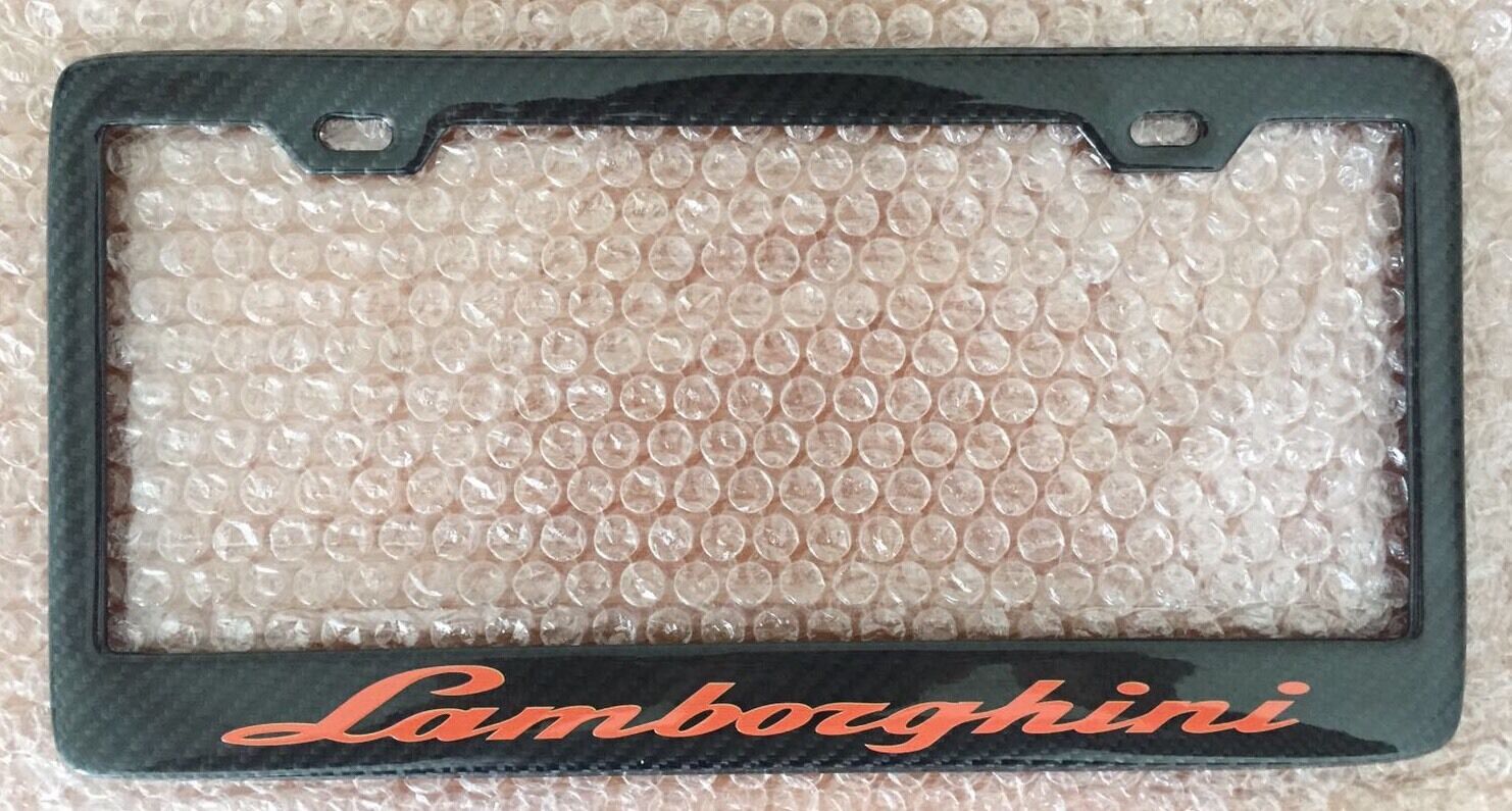 Real Carbon Fiber License Plate Frame lamborghini lambo huracan Orange