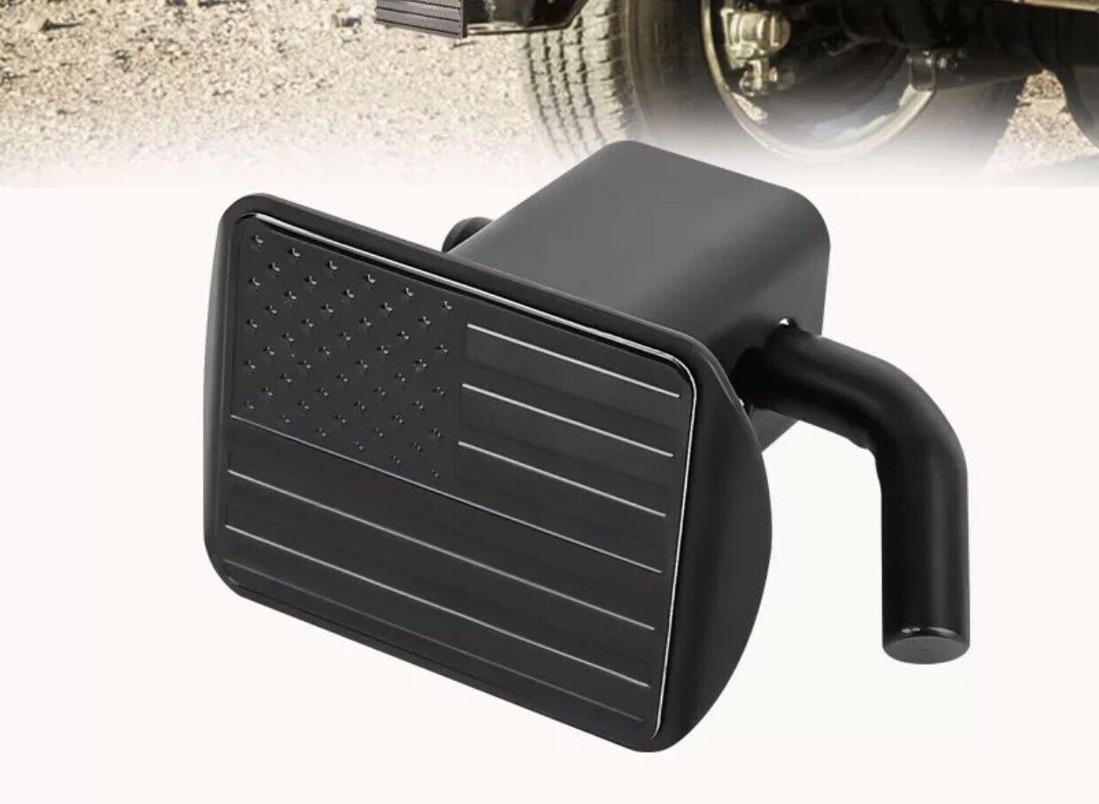 Black Metal Trailer Hitch Cover W/ USA American Flag For 2" inch ...