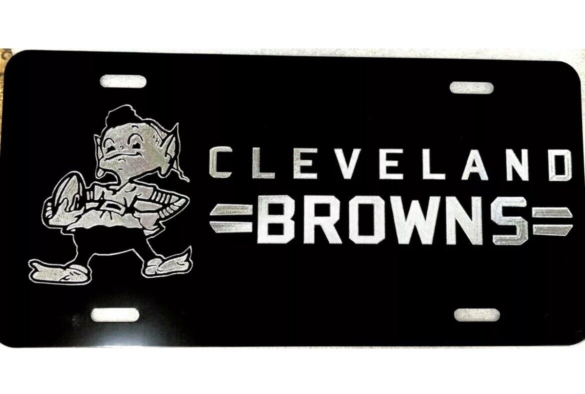 Cleveland Browns 2 Car Tag Diamond Etched on Aluminum License Plate ...