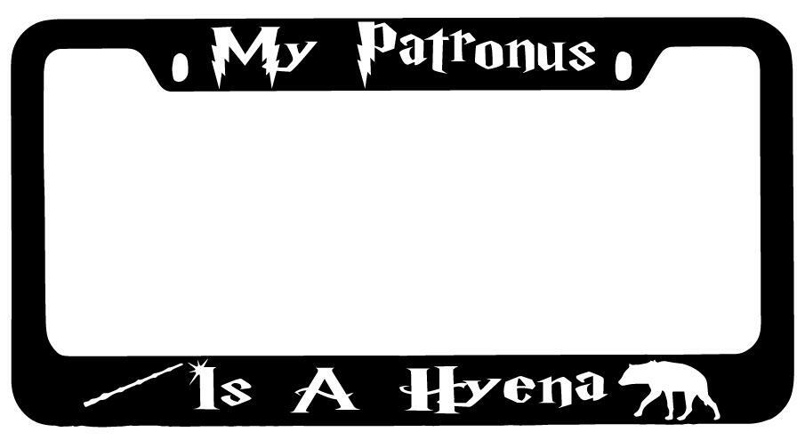 My Patronus Is A Hyena Black METAL License Plate Frame Auto For Harry ...