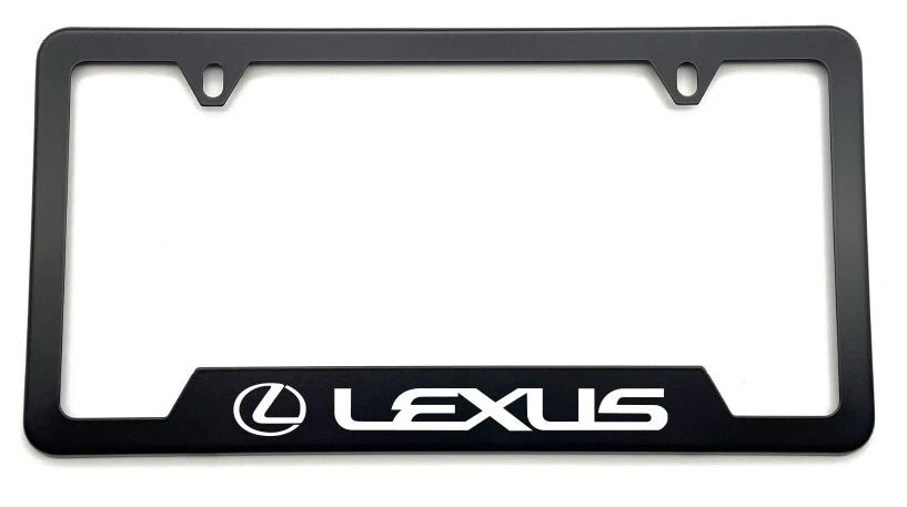 Black License Plate Frame Stainless Steel B with Laser Engraved fit Lexus