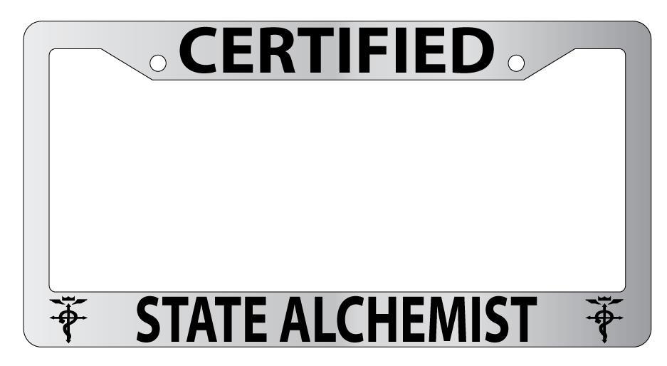 Chrome License Plate Frame For Certified State Alchemist Auto Accessory ...
