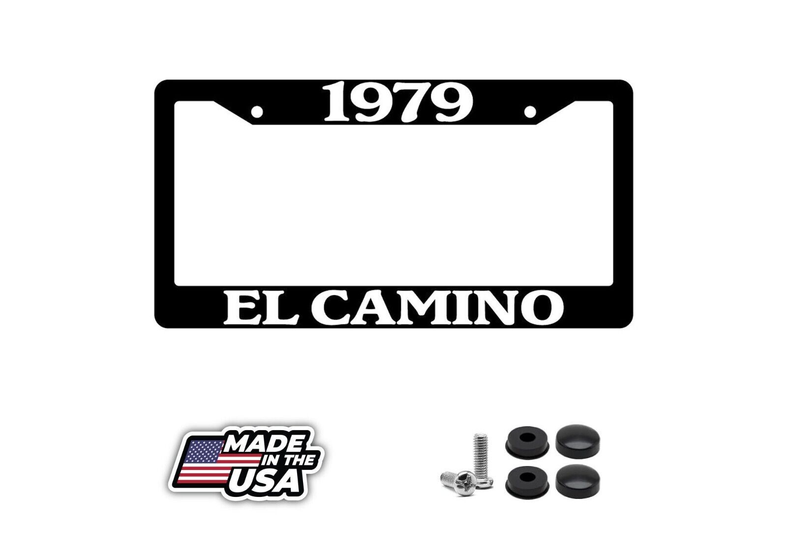 1979 El Camino High Quality Black Plastic License Plate Frame Car Theme