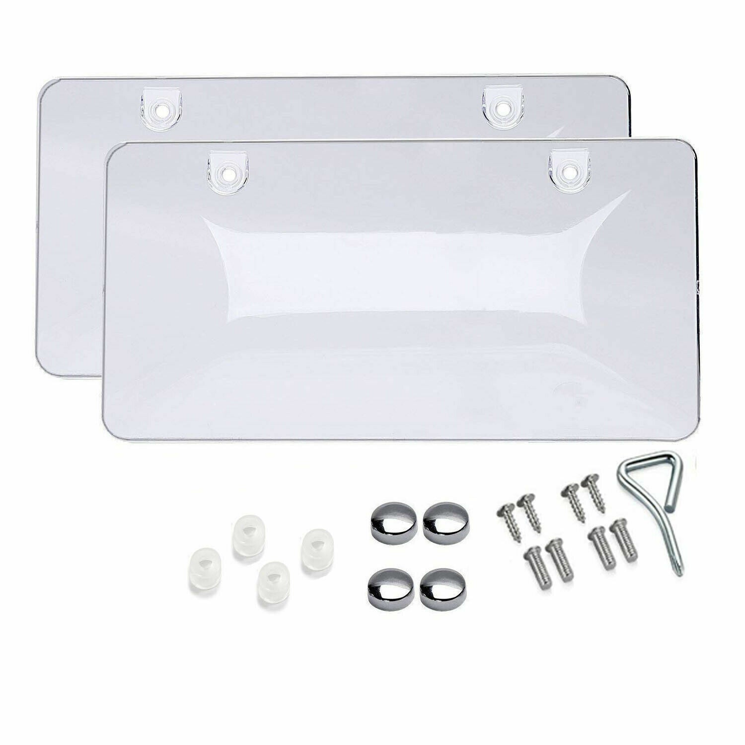 Unbreakable Clear License Plate Bubble Covers Two Holes Patented Design ...