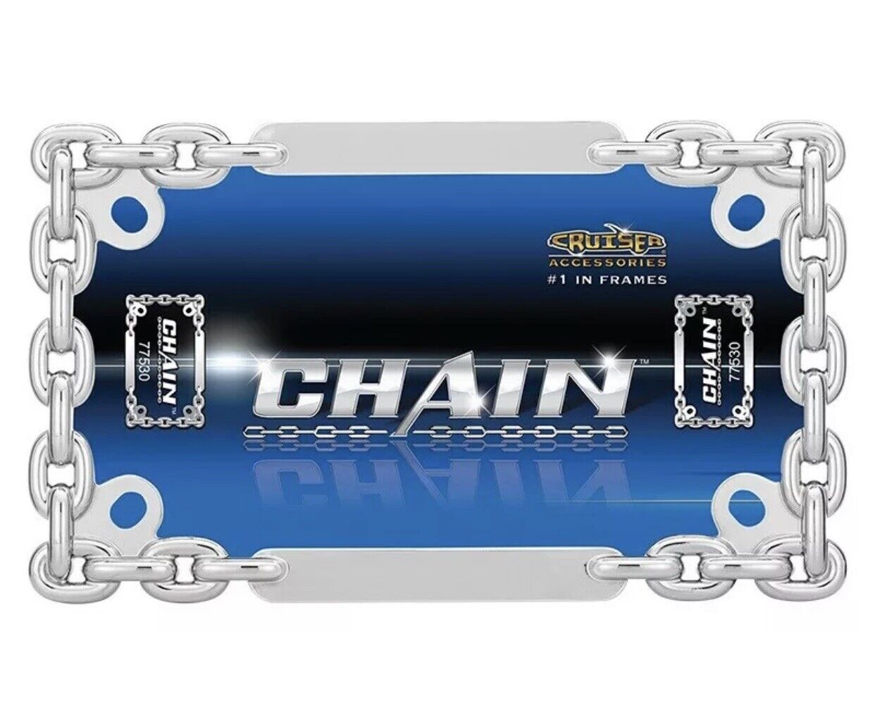 Chrome Chain Link Motorcycle License Plate Frame