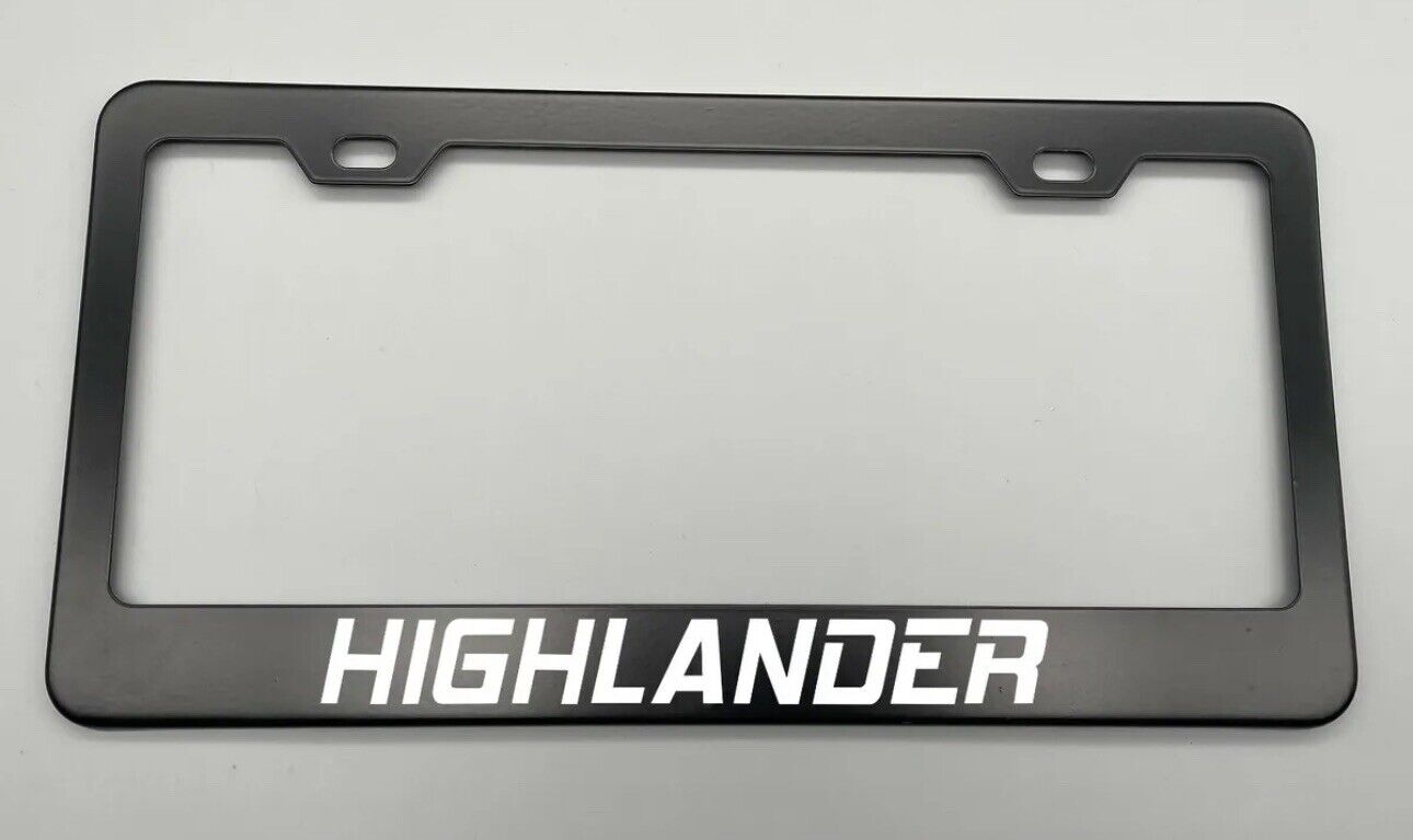 laser engraved highlander BLACK Stainless Steel License Plate Frame fit ...