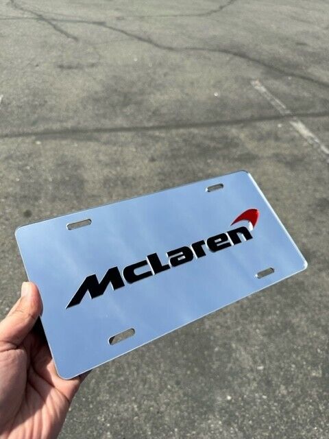 McLaren Silver Mirror Acrylic License Plate Including Mounting Hardware ...