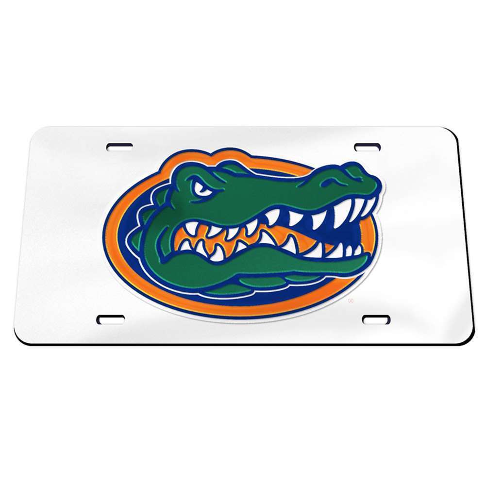 NCAA Florida Gators Inlaid Acrylic License Plate - White Background ...