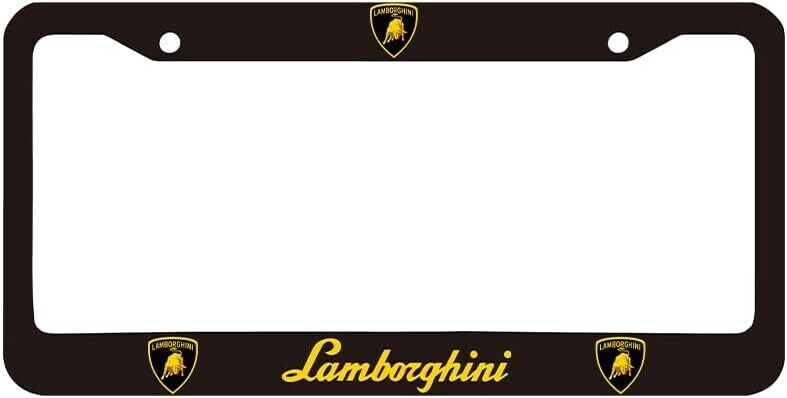 "Lamborghini" Black & Yellow License Plate Frame