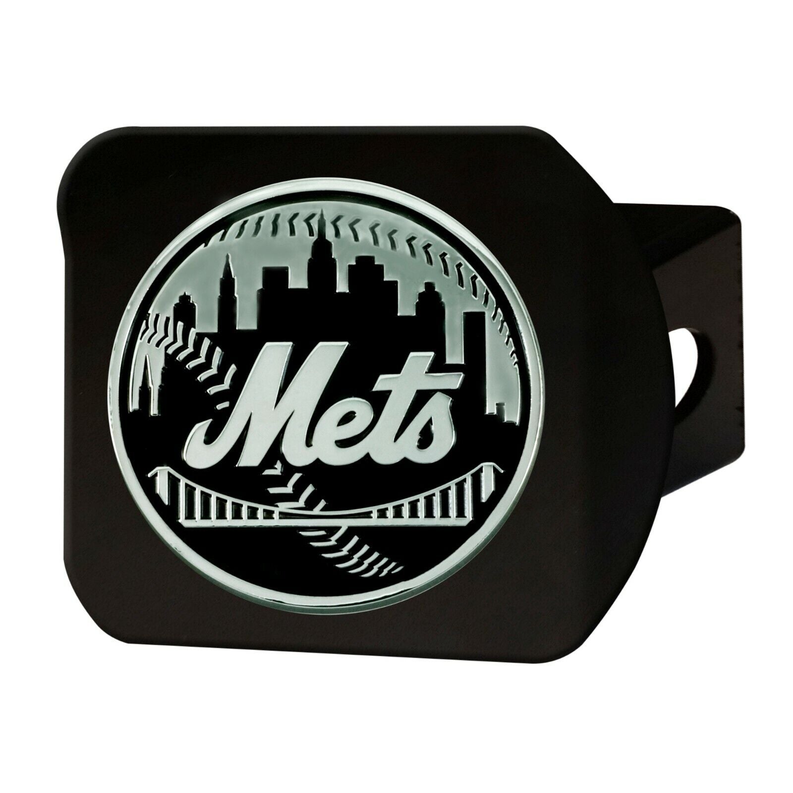 MLB New York Mets 3D Chrome on Black Metal Hitch Cover – License Plate ...