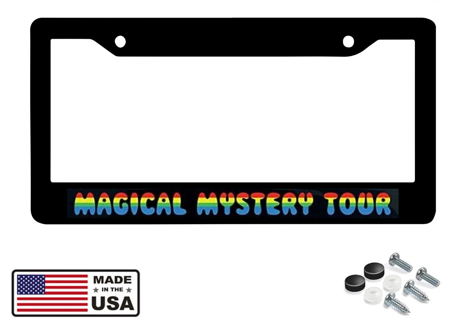 Magical Mystery Tour Beatles Fans Black License Plate Frame