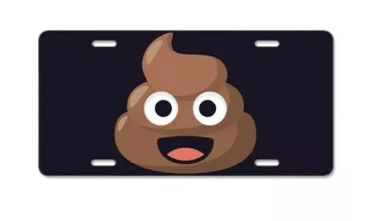 PooP Emoji Aluminium License Plate Highest Quality Lightwieght For All ...