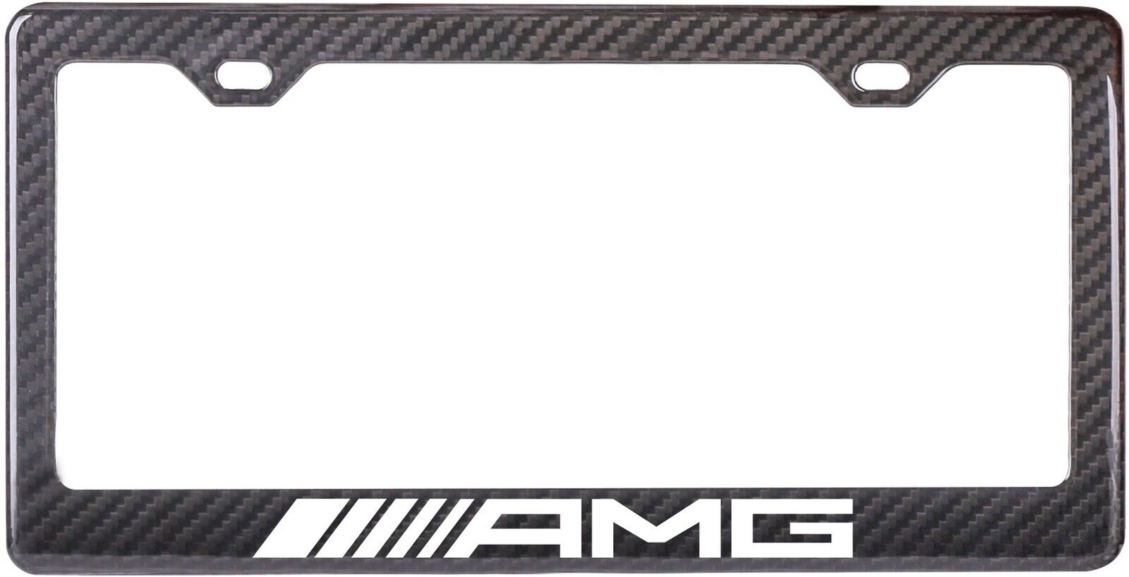 Mercedes Benz License Plate Frame Real Carbon Fiber AMG (White)