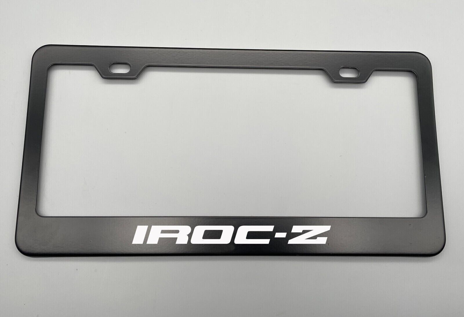 laser engraved IROC Z BLACK Stainless Steel License Plate Frame fit chevy