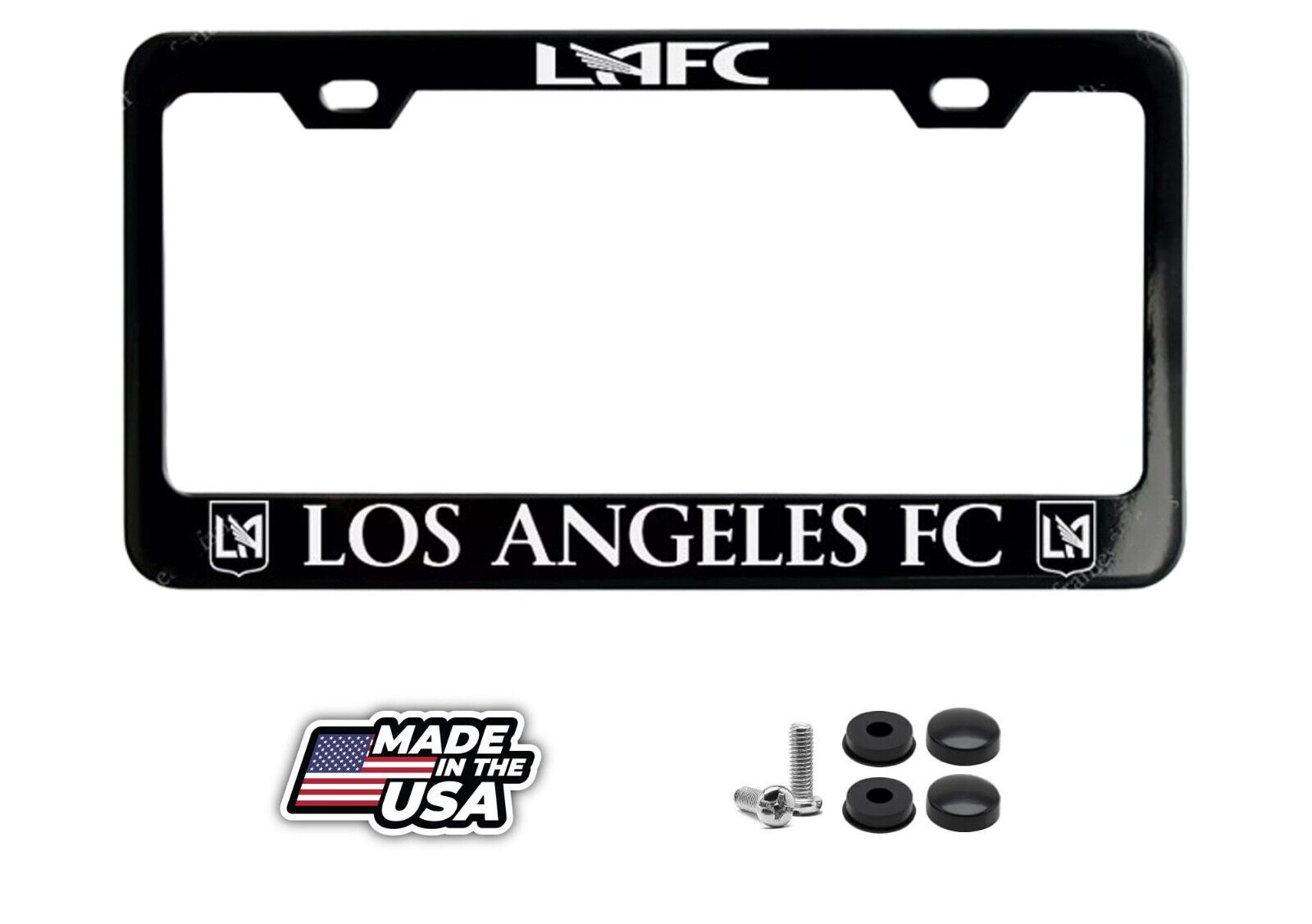 Los Angeles FC "LAFC" Black License Plate Frame - Powder Coated Metal