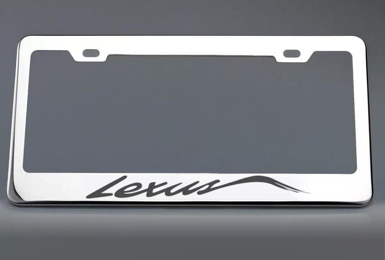 Lexus License Plate Frame Stainless Steel with Laser Engraved Script