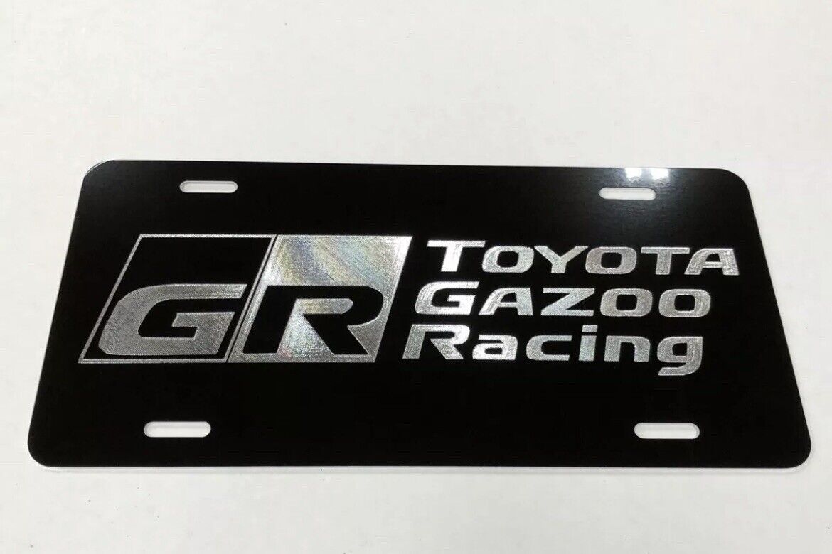 Toyota GR Gazoo Racing LOGO Car Tag Diamond Etched on Aluminum License ...