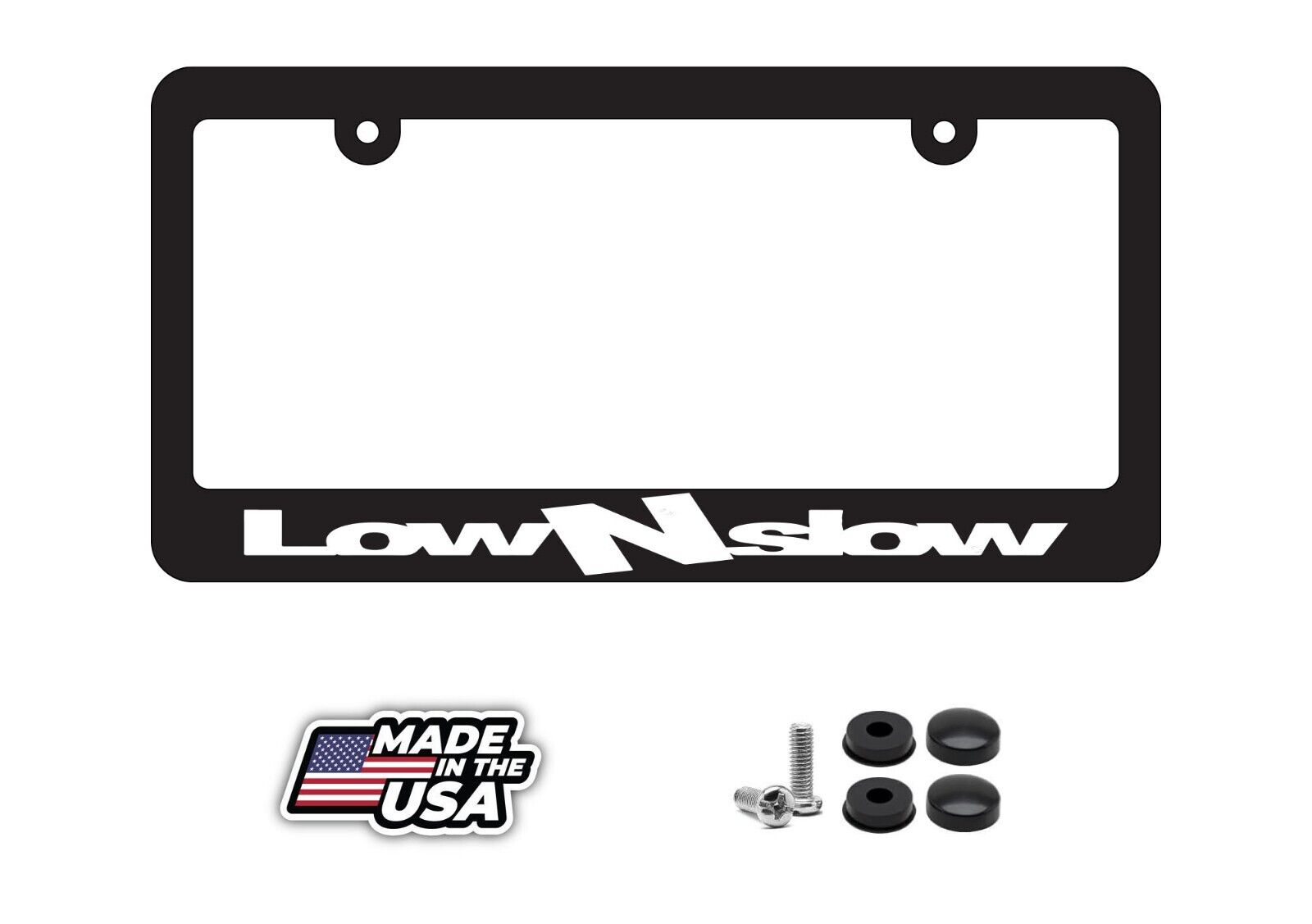 JDM Low N Slow Dope Dropped Race Drift Turbo Black License Plate Frame
