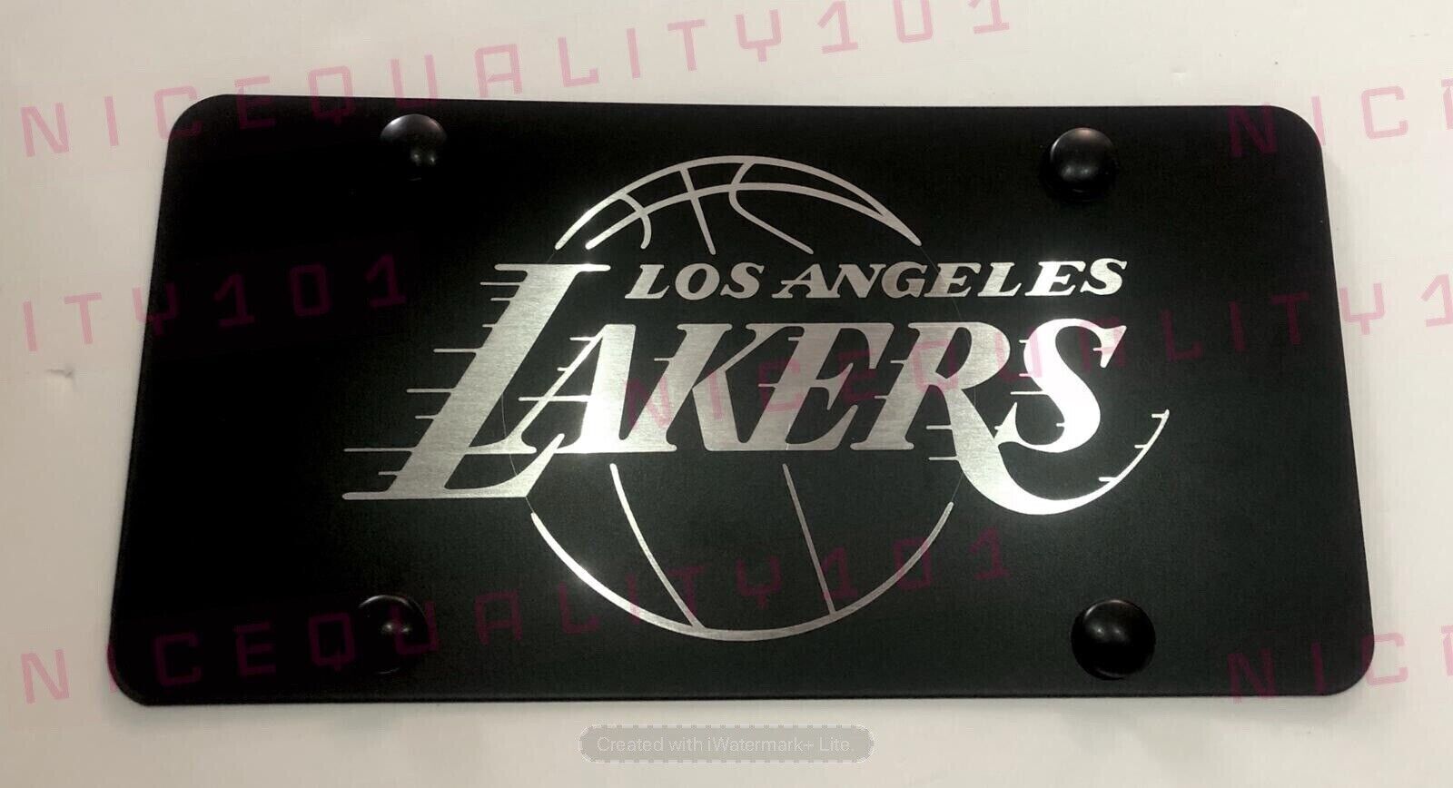 Laser Engraved Lakers NBA Los Angeles Stainless Steel Finished License ...