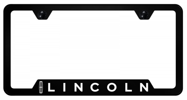 Lincoln Logo Black Polycarbonate Notched License Plate Frame Official ...